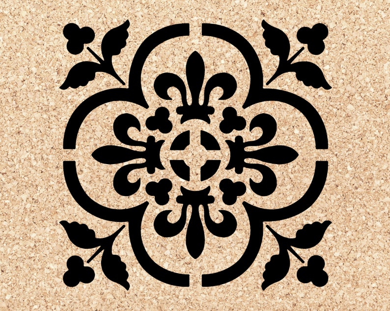 Buy Geometric Floor Tile Stencil SVG Cement Tile Design Digital Online ...