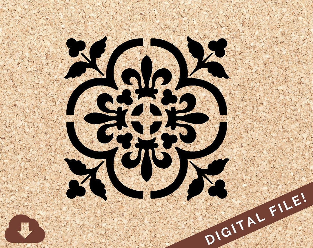 Mosaic Tile SVG Stencil Digital Download; PNG and JPG Clipart Vector ...