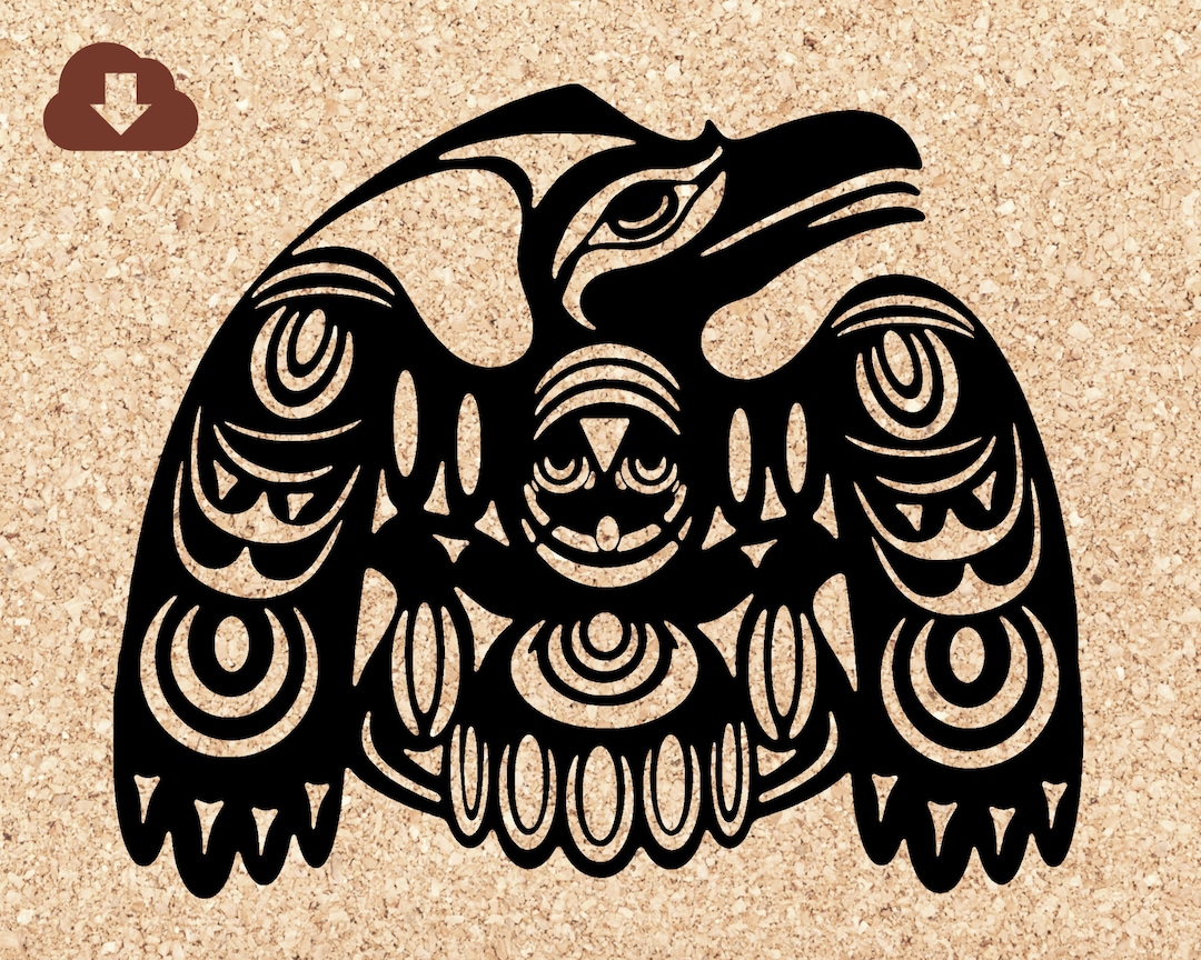Pacific Northwest Native American Eagle SVG Cut File Silhouette JPG/PNG ...