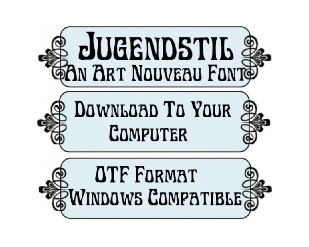 Art Nouveau Script Font for Digital Download / OTF Font Download ...