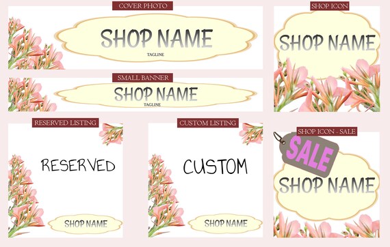 Etsy branding kit Editable template Etsy banner DIY banner | Etsy