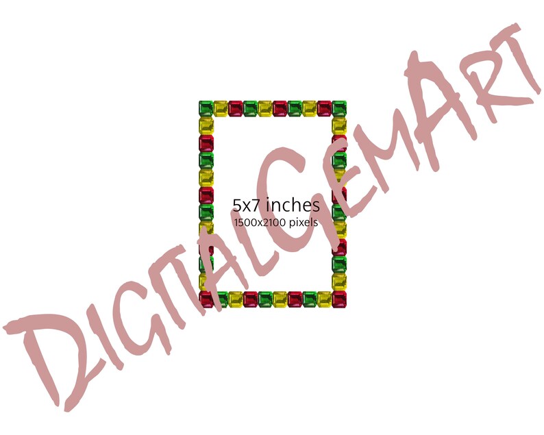 Rasta Borders Digital Gemstone Borders Octagon Gemstones 5 Sizes 5 ...