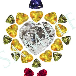 Printable Rainbow Gems Clipart Wall Decor Real Gems Digital Download ...