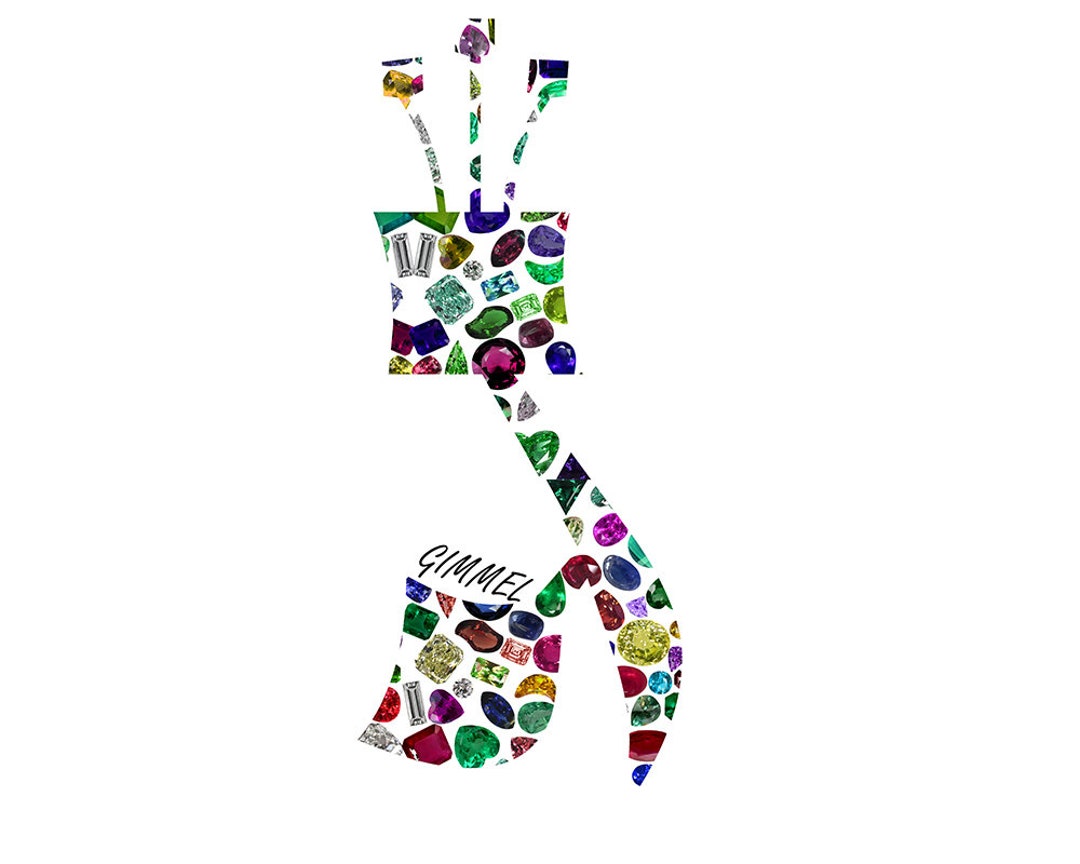 Hebrew Letter GIMMEL Made With Gemstones in All Colors - Etsy