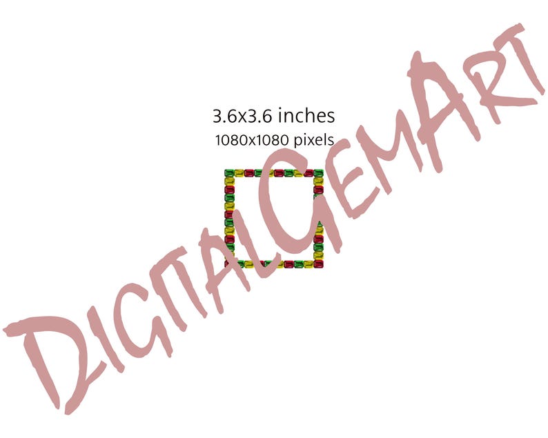Rasta Borders Digital Gemstone Borders Octagon Gemstones 5 Sizes 5 ...