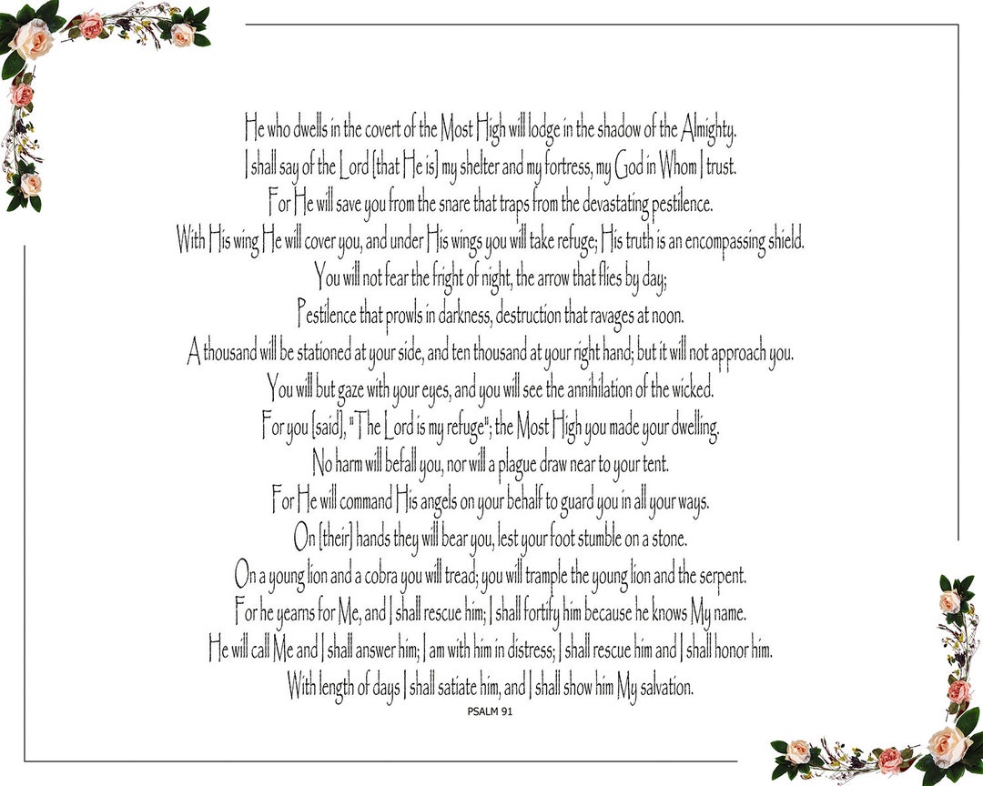 Psalm 91, Scripture Wall Décor, With Length of Days I Shall Satiate Him ...