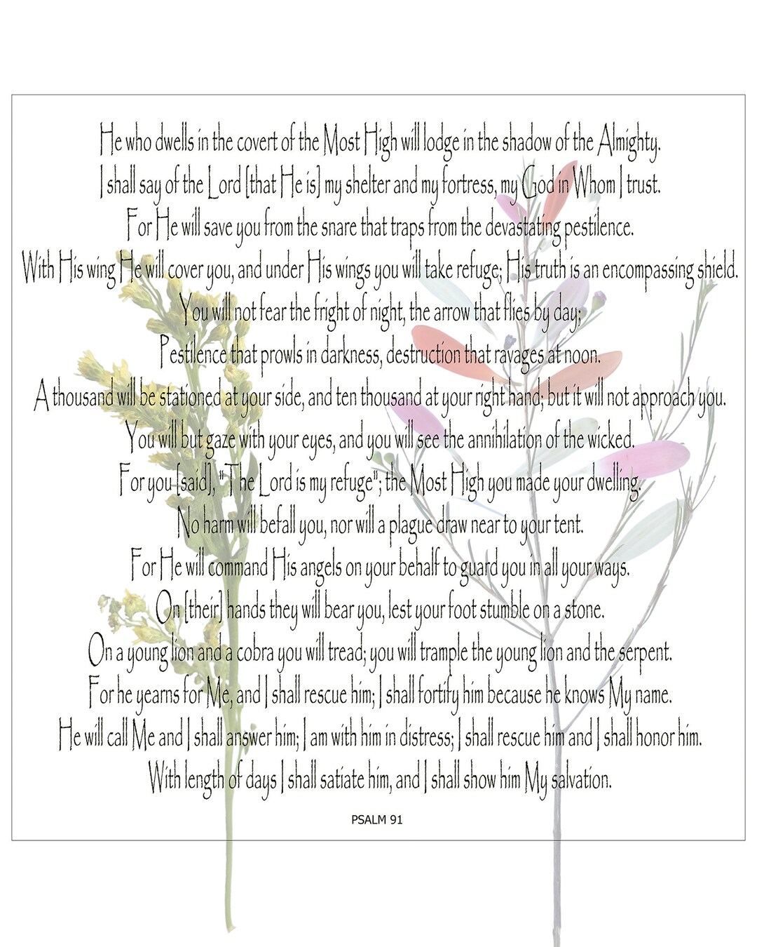 Psalm 91, Scripture Wall Décor, With Length of Days I Shall Satiate Him ...