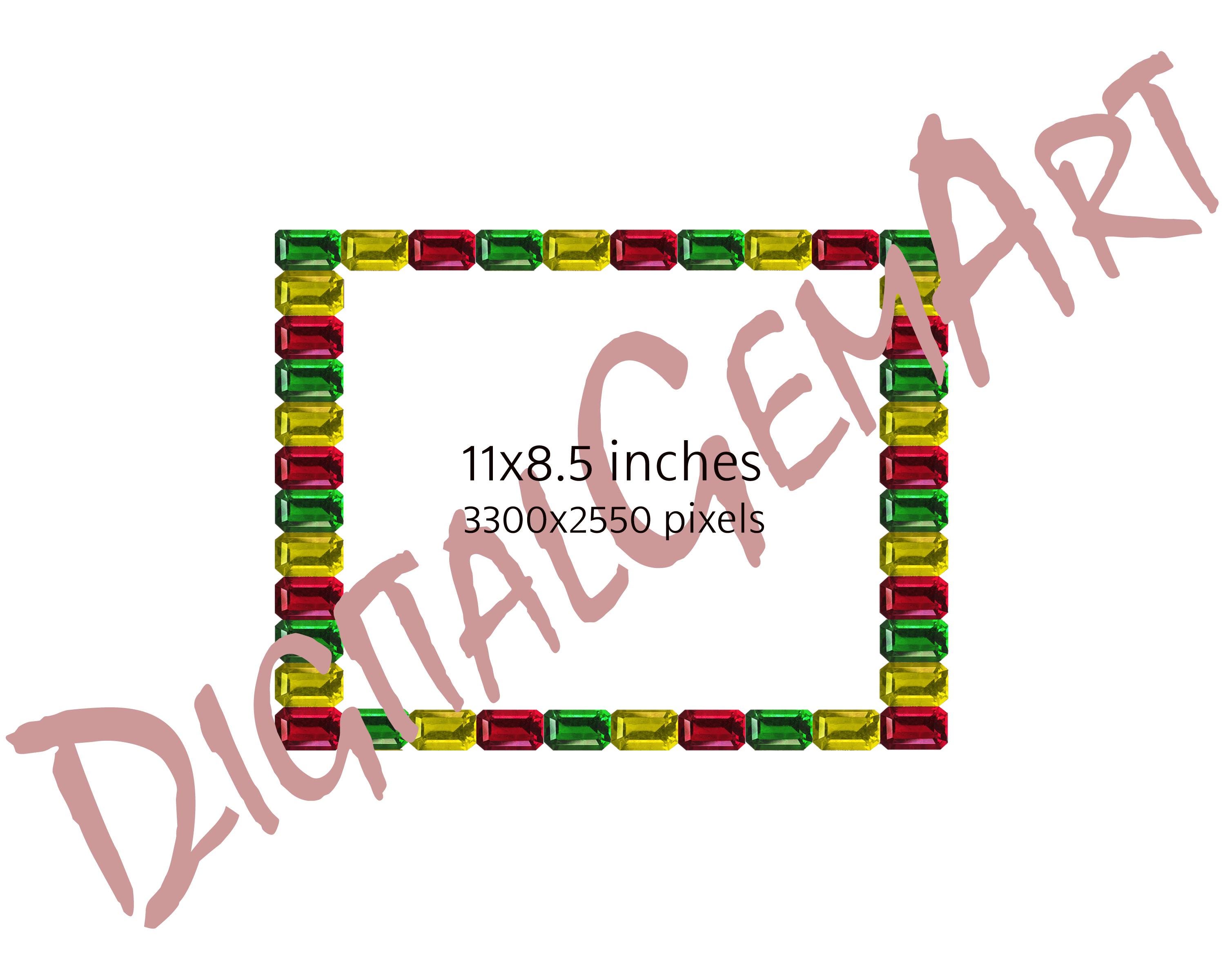 Rasta Borders Digital Gemstone Borders Octagon Gemstones 5 Sizes 5 ...