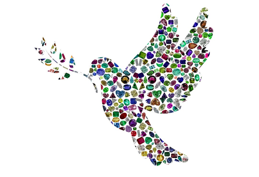 Peace Bird in All Colors Diamonds and Gemstones JPG/PDF - Etsy