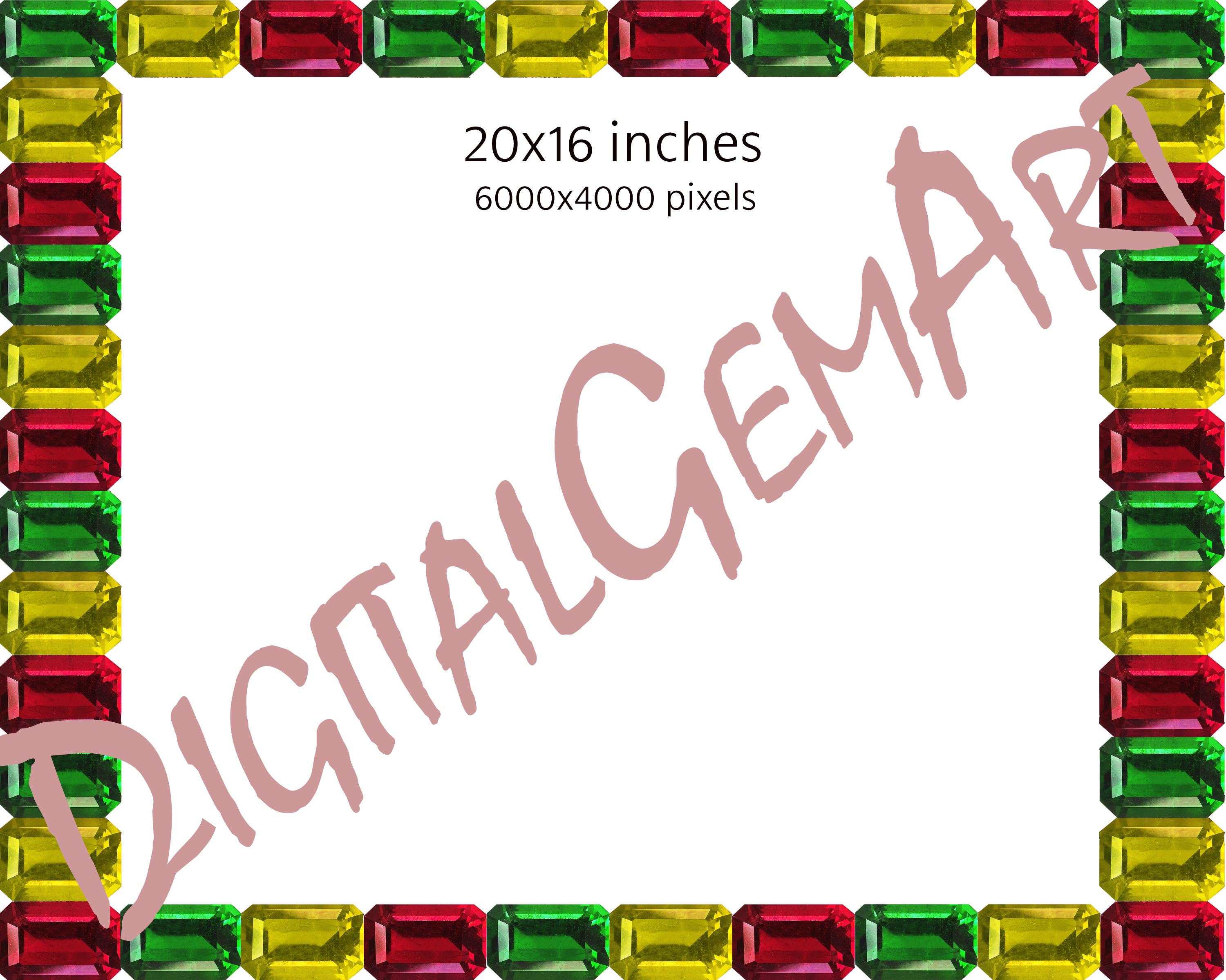 Rasta Borders Digital Gemstone Borders Octagon Gemstones 5 Sizes 5 ...