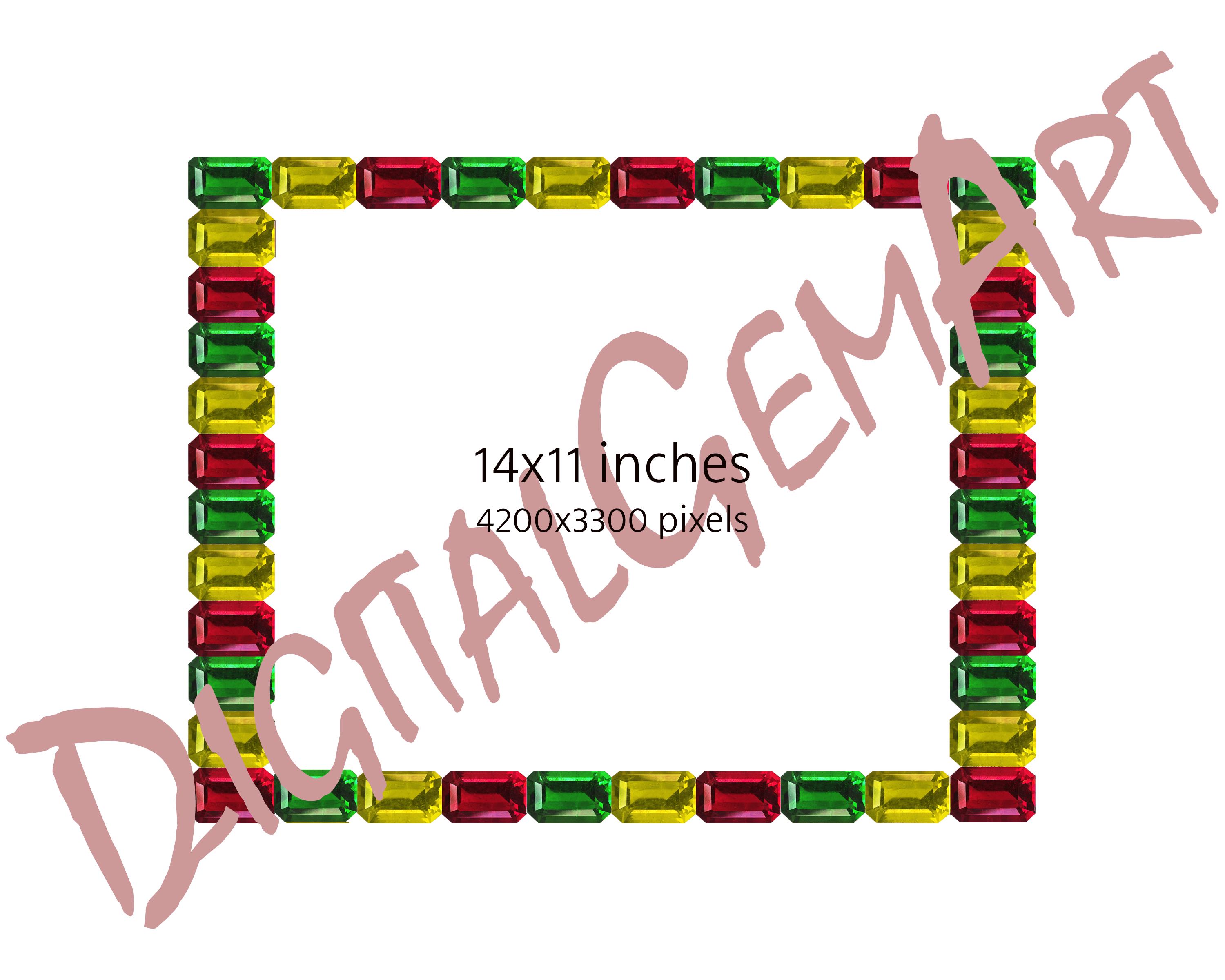 Rasta Borders Digital Gemstone Borders Octagon Gemstones 5 Sizes 5 ...