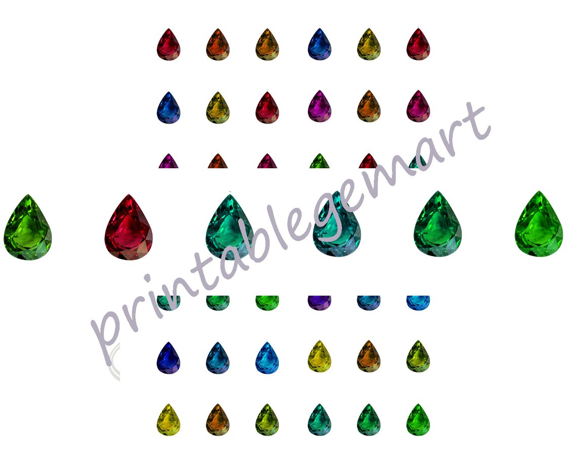 Pear Shape Gemstone Printable Gemstone Shapes Clip Art Gems 42 Pear ...