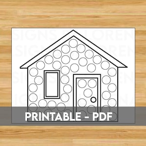 Dot Marker House Coloring Printable, Activity for Open House, for ...