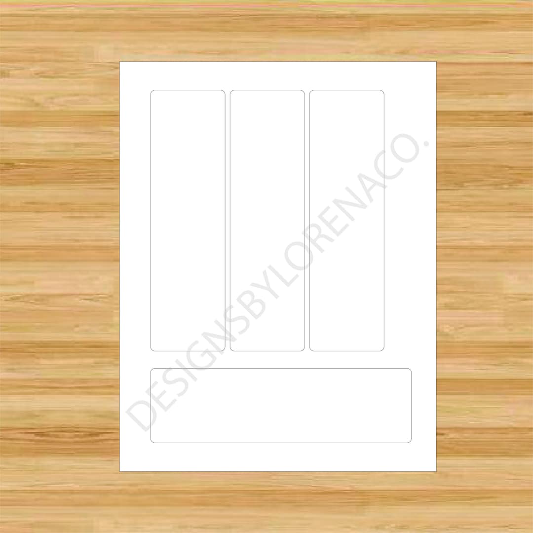 Bookmark Template, Blank 2x7 Bookmarks, Make Your Own Bookmarks, Pdf ...