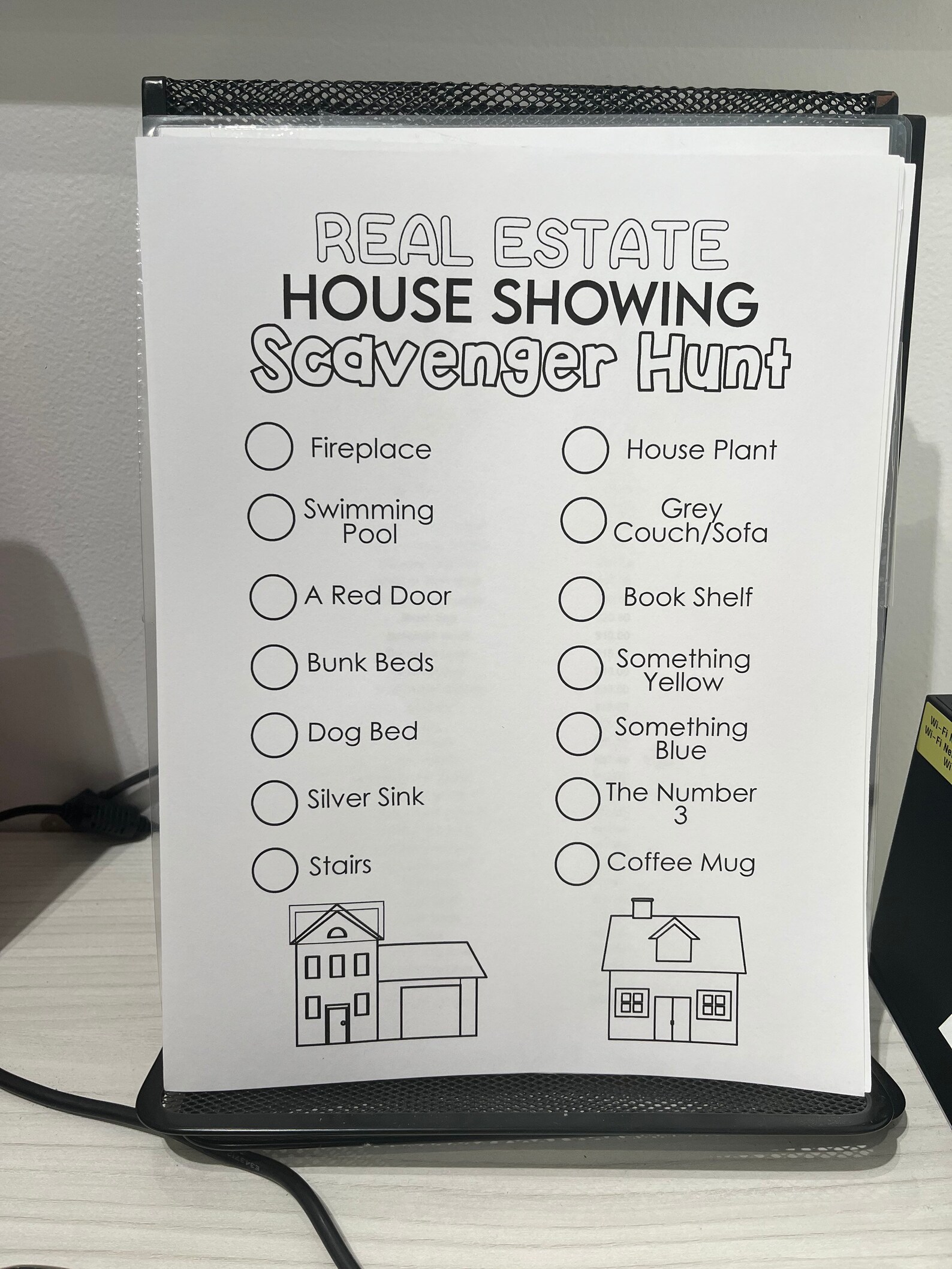 Scavenger Hunt House Showing Real Estate Printable, Open House Activity ...