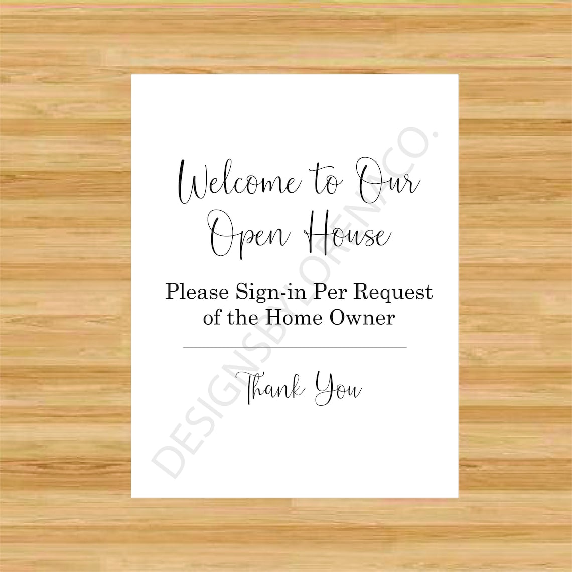 Welcome to Our Open House Sign in Sheet Please Sign In - Etsy