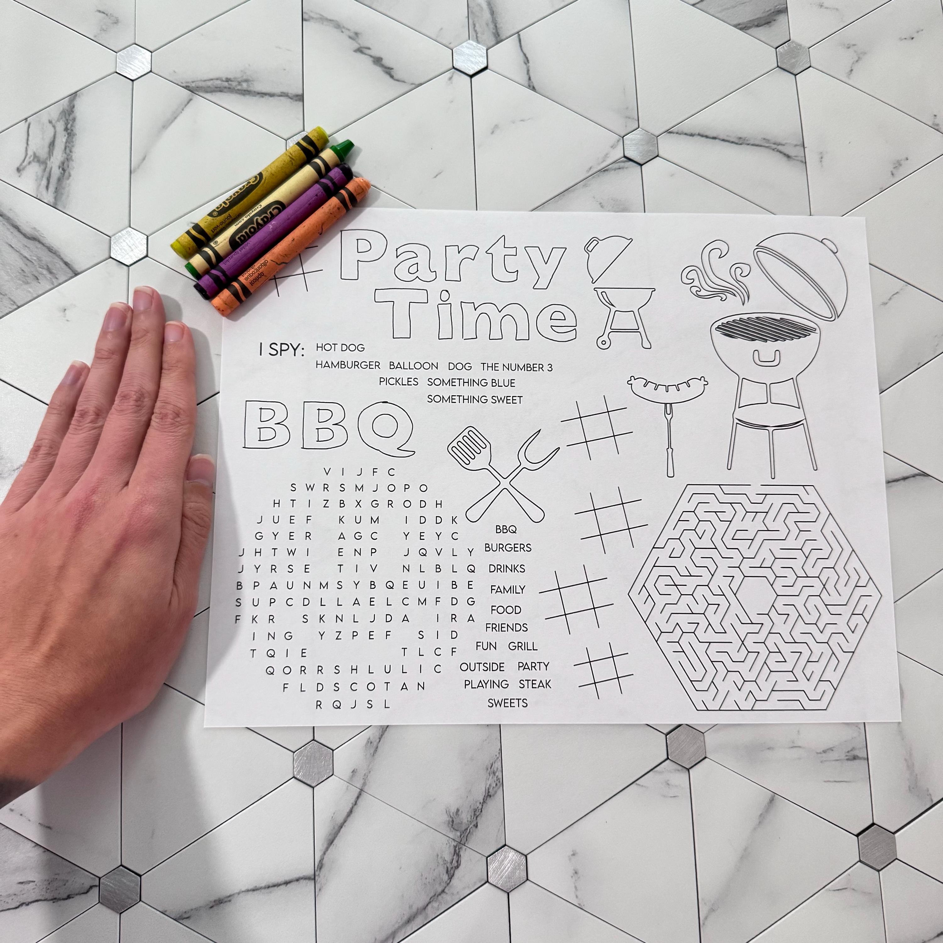 BBQ Party Activity Sheet: Kids Games Printable (PDF) - Etsy