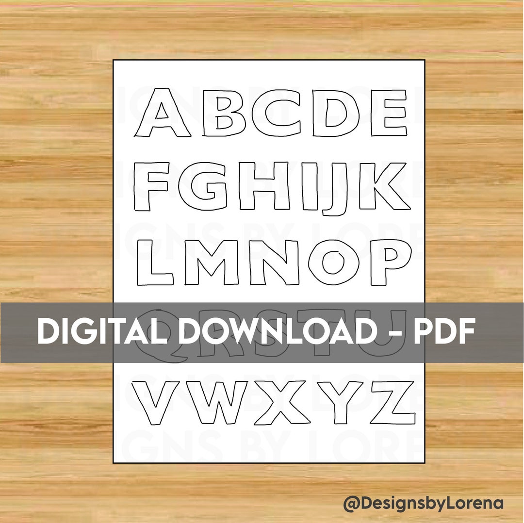 Alphabet Coloring Sheet Upper Case Homeschool Alphabet - Etsy