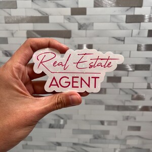 Holographic Pink Real Estate Agent Sticker Realtor Stickers - Etsy