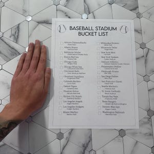 Baseball Stadium Bucket List Printable (PDF) - Etsy