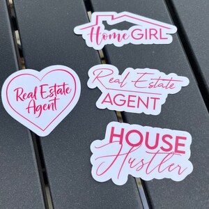 4 Pack Pink Real Estate Stickers, Realtor Stickers, Home Girl, Real ...