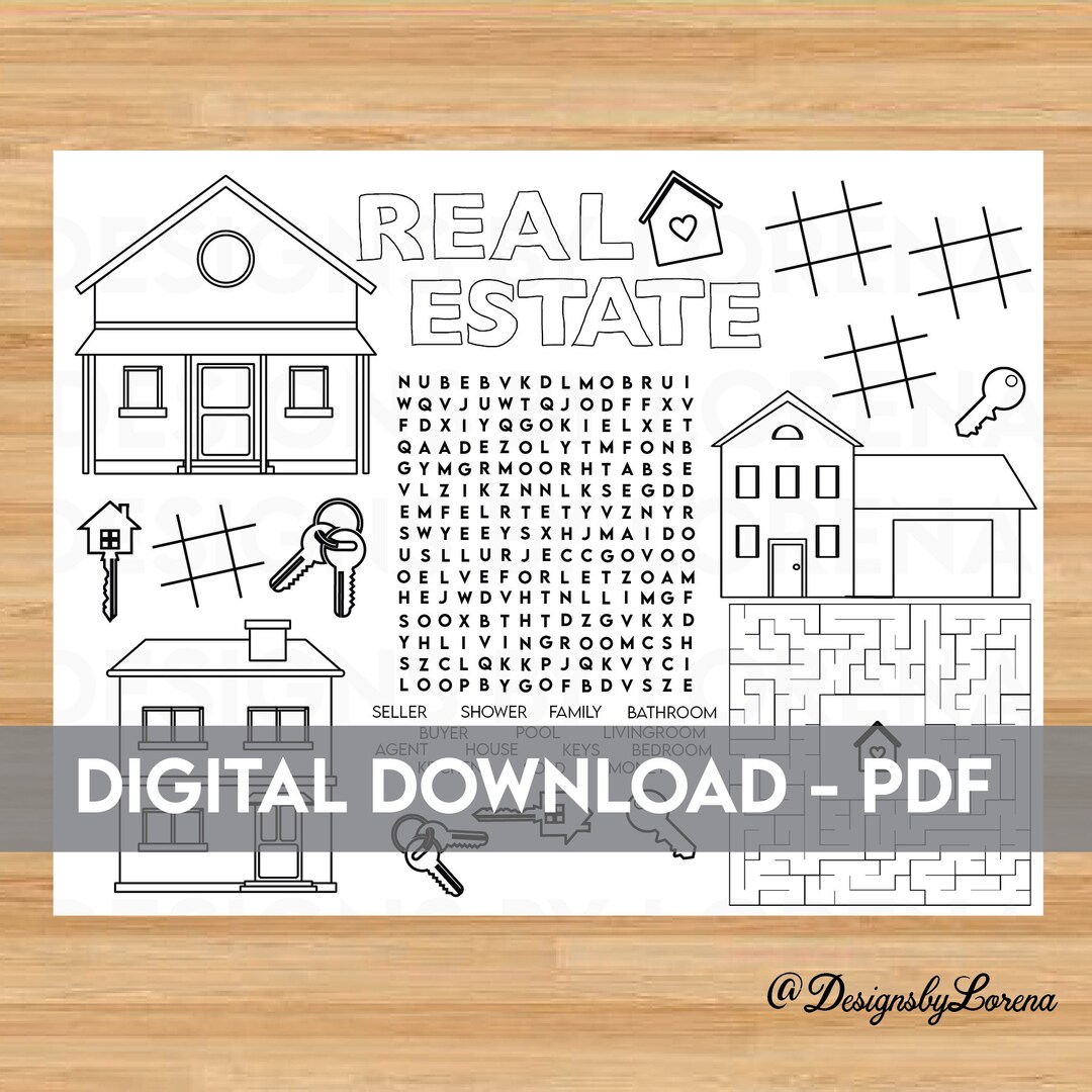 Activity Sheet for Real Estate Printable, Activity for Open House, for ...