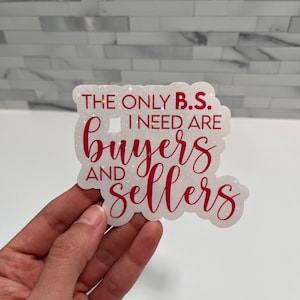 5 Pack of Holographic Only BS I Need Sticker, Realtor Stickers ...