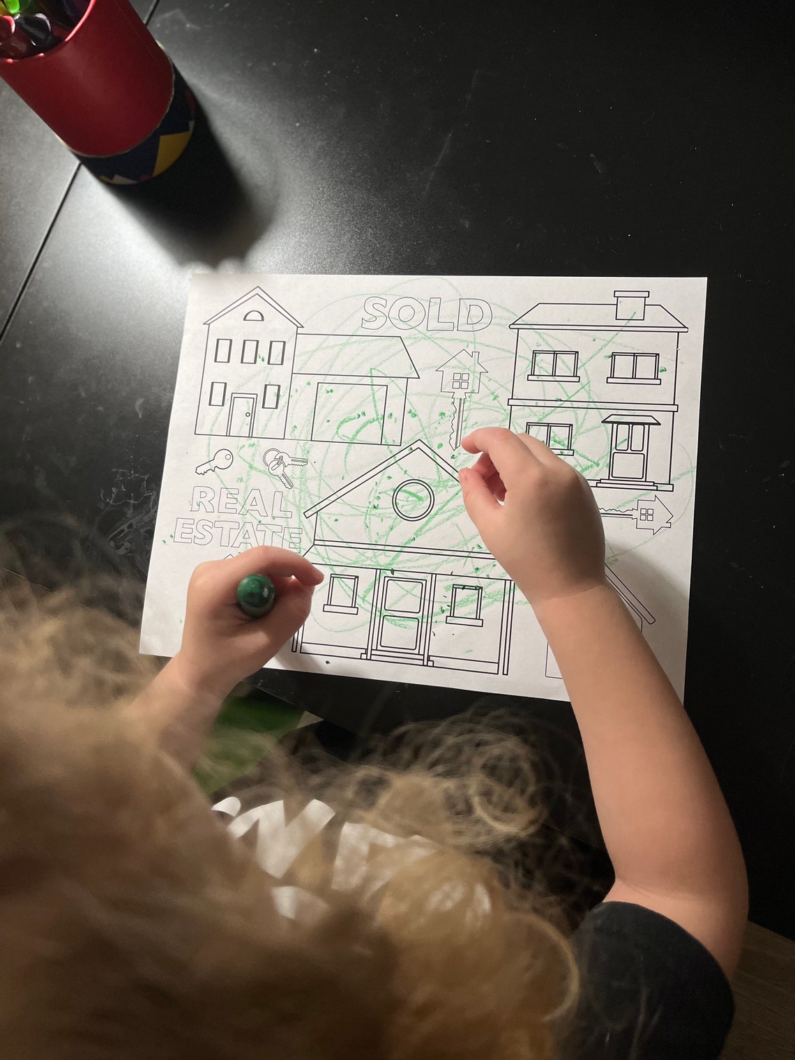 Coloring Sheet for Real Estate Printable Activity for Open | Etsy