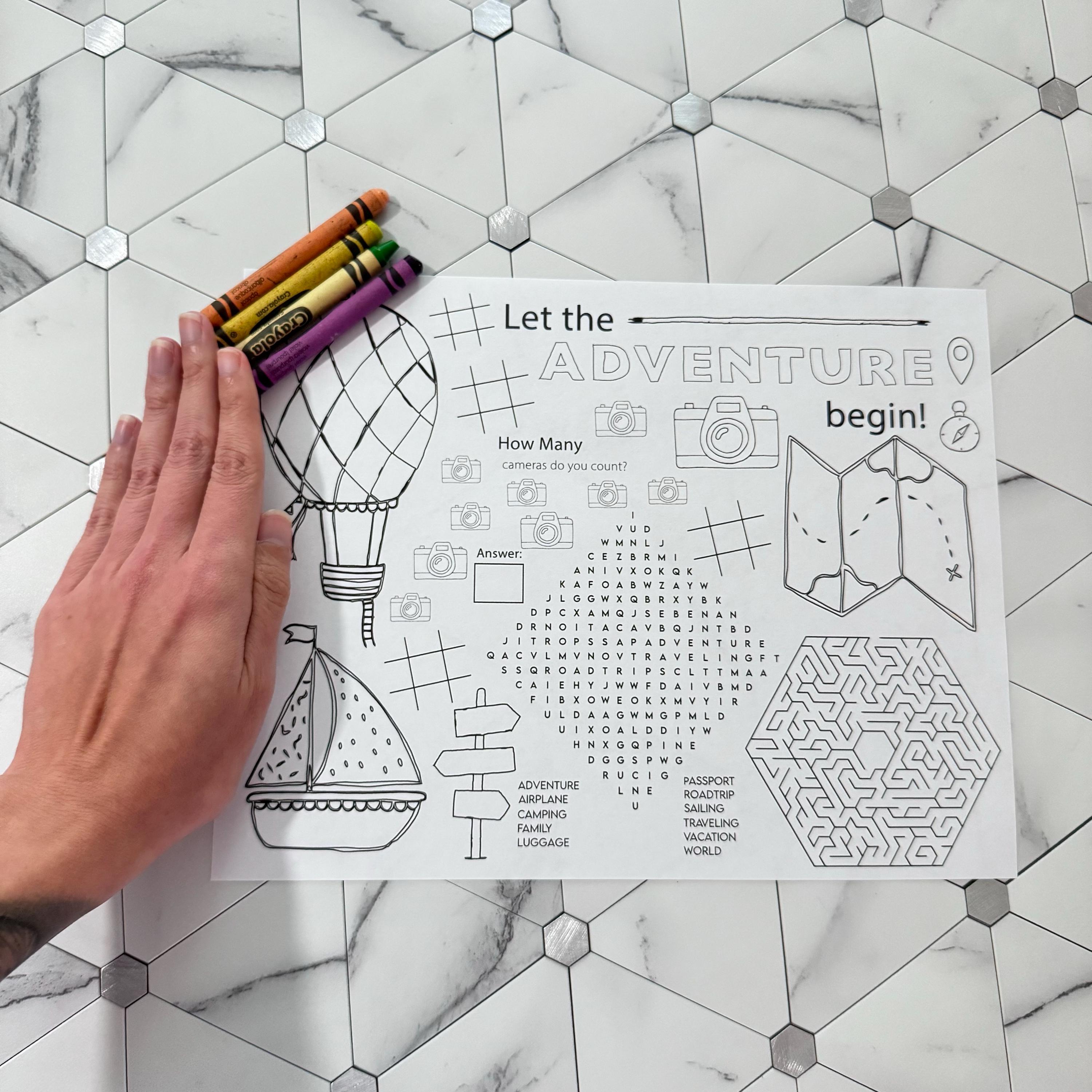 Travel Activity Sheet: Kids Adventure Party Printable (PDF) - Etsy