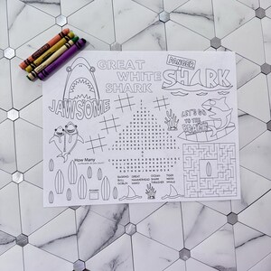 Activity Sheet for Shark Party Printable, Activity for Shark Party ...