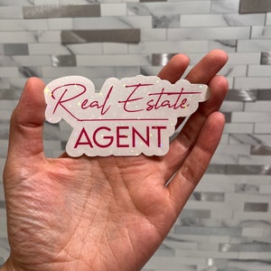 Holographic Pink Real Estate Agent Sticker Realtor Stickers - Etsy