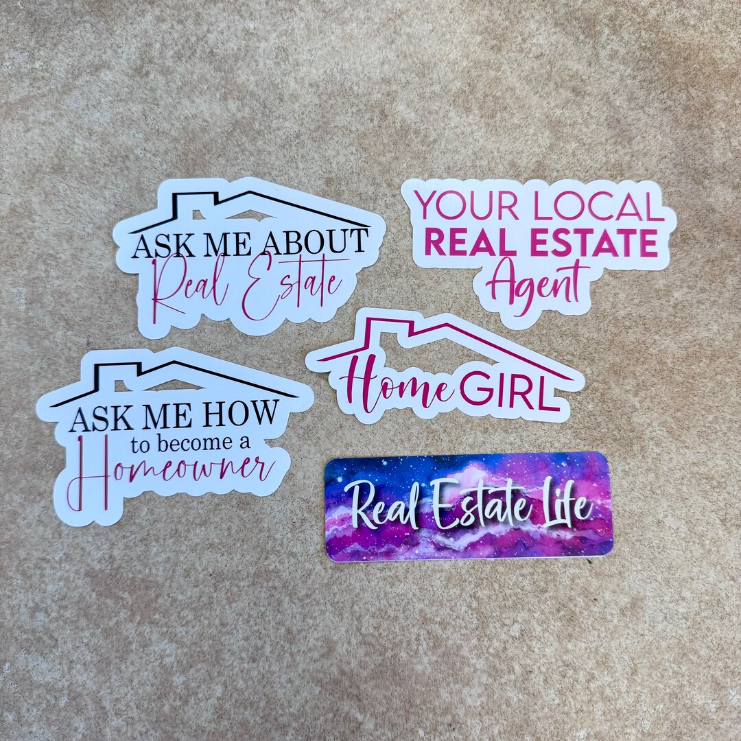 5 Pack of Real Estate Stickers, Realtor Stickers, Stickers for Realtors ...