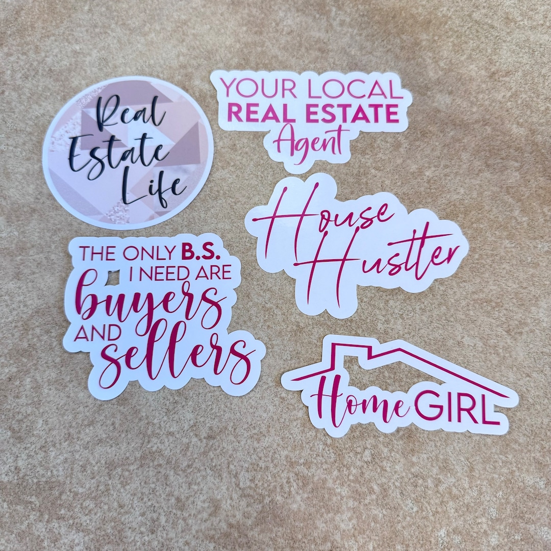 5 Pack of Real Estate Stickers, Realtor Stickers, Stickers for Realtors ...