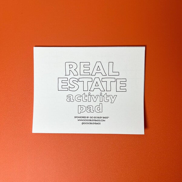 Real Estate Kids Coloring Book - Etsy