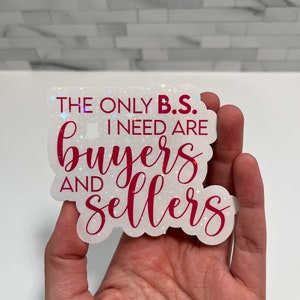 5 Pack of Holographic Only BS I Need Sticker, Realtor Stickers ...