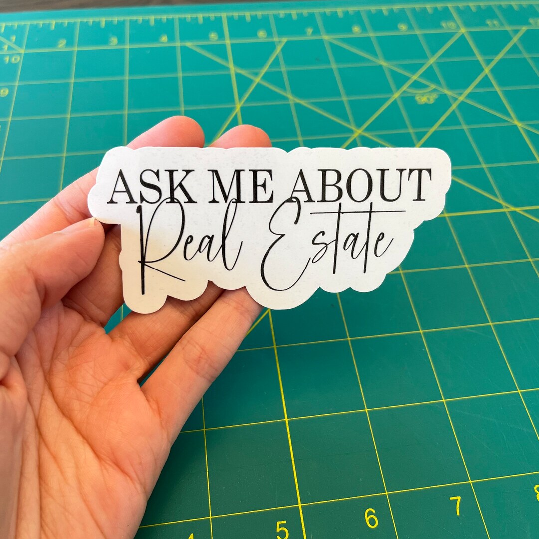5 Pack Ask Me About Real Estate Sticker, Realtor Stickers, Stickers for ...