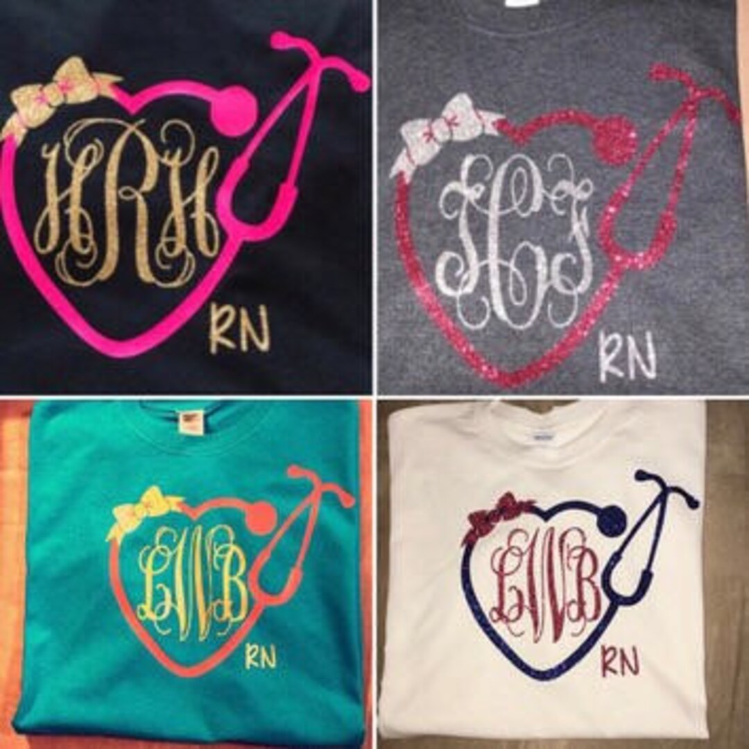 Monogram Stethoscope Shirt rn Cna Lpn Doctor Nurse - Etsy
