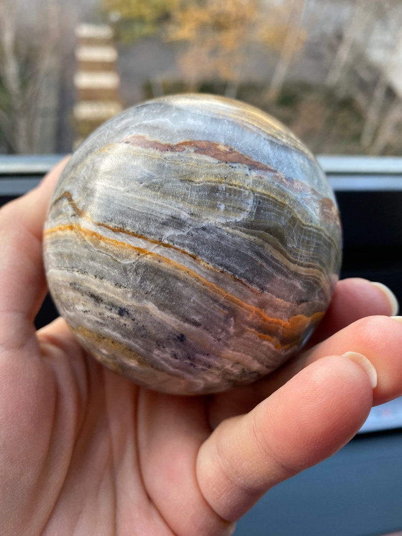 SPHERES Grey Banded Calcite/onyx - Etsy