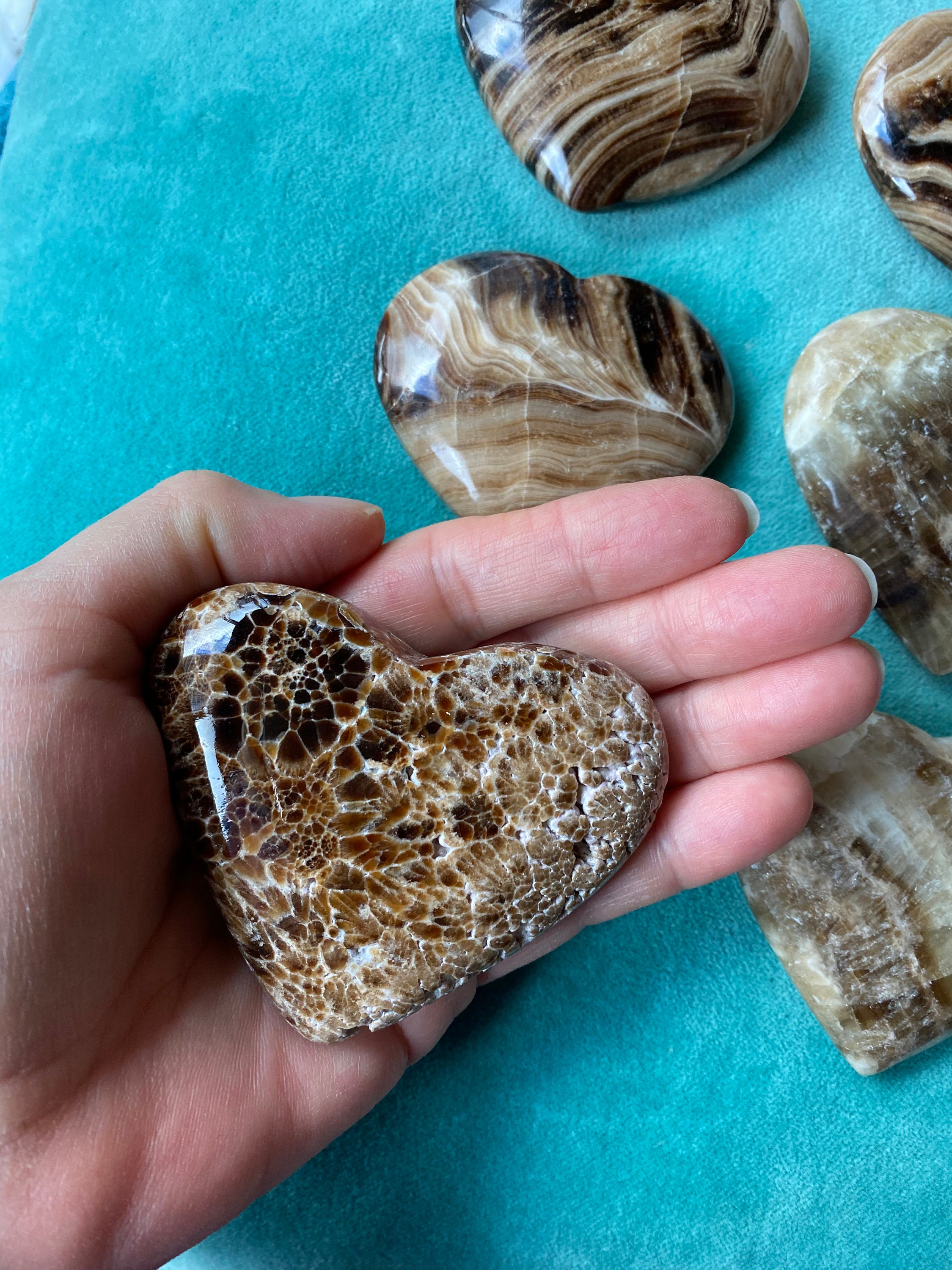 Lovely Chocolate Calcite & Brown Calcite Hearts | Etsy