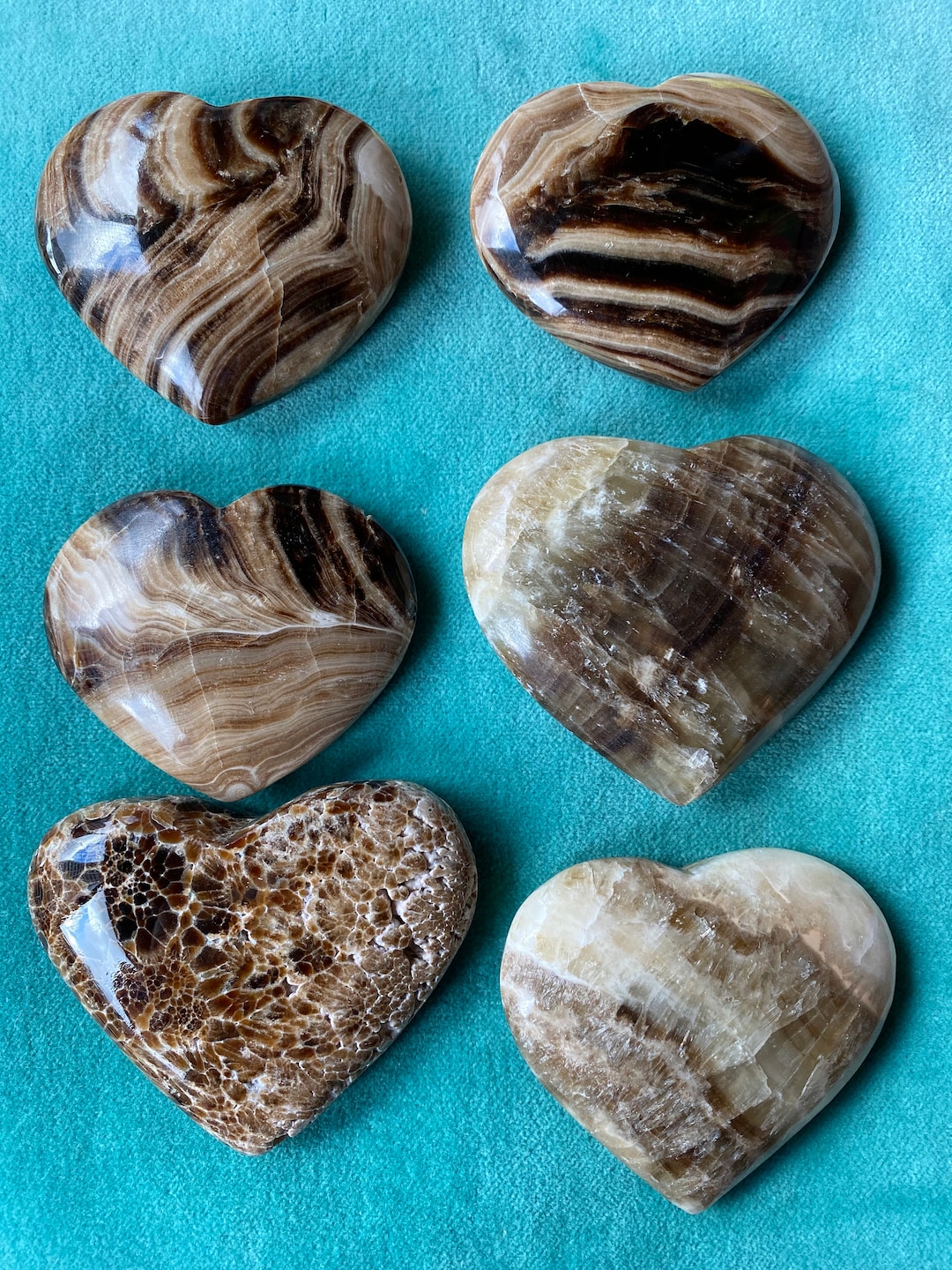 Lovely Chocolate Calcite & Brown Calcite Hearts - Etsy UK