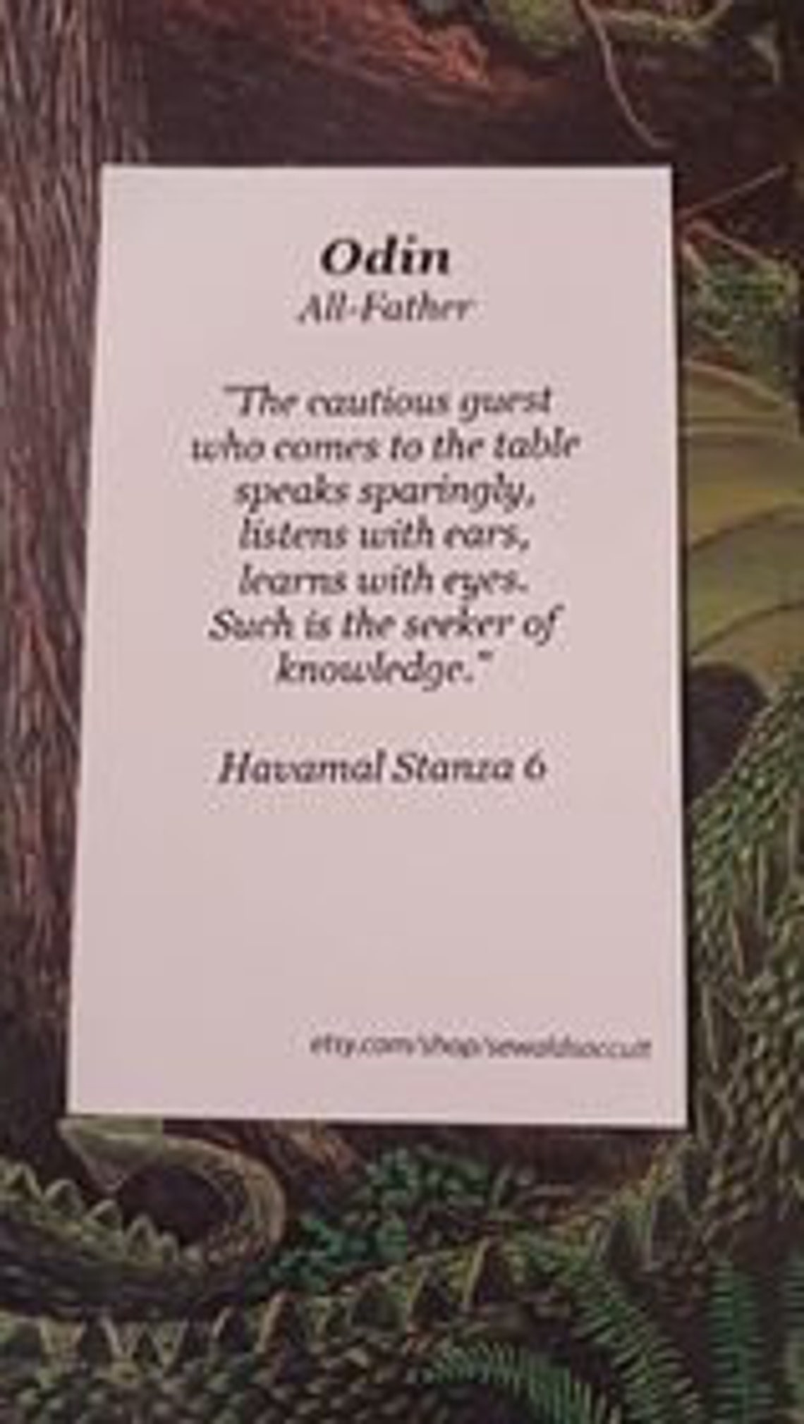 Odin Prayer Card - Etsy
