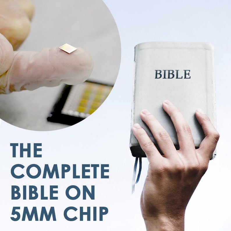 Nano Bible Ring with Tiny Chip Contains Entire Bible Star | Etsy
