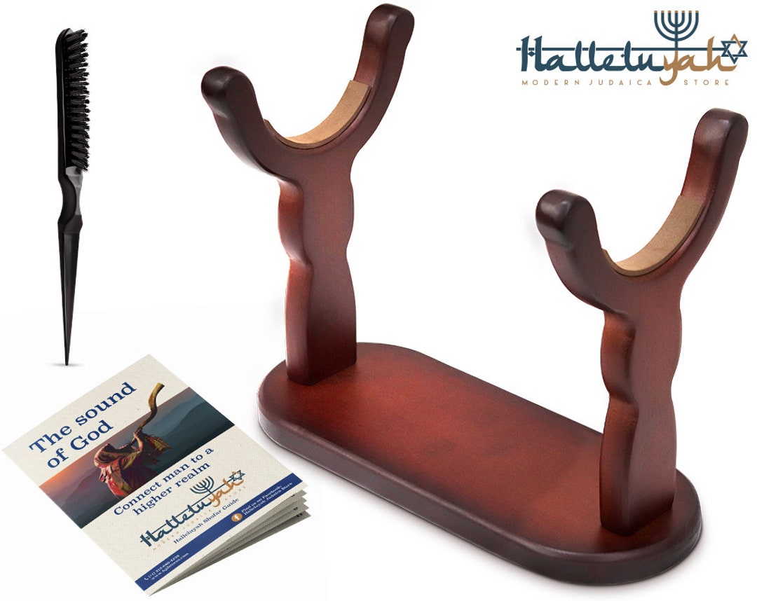 Halleluyah Set of Shofar Stand, Shofar Cleaning Brush, Shofar Blowing ...