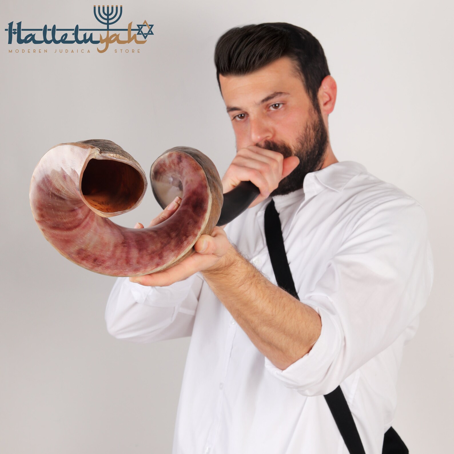 Kudu Shofar Horn, Yemenite Kosher Shofar, Half Polished Kudu Shofar ...