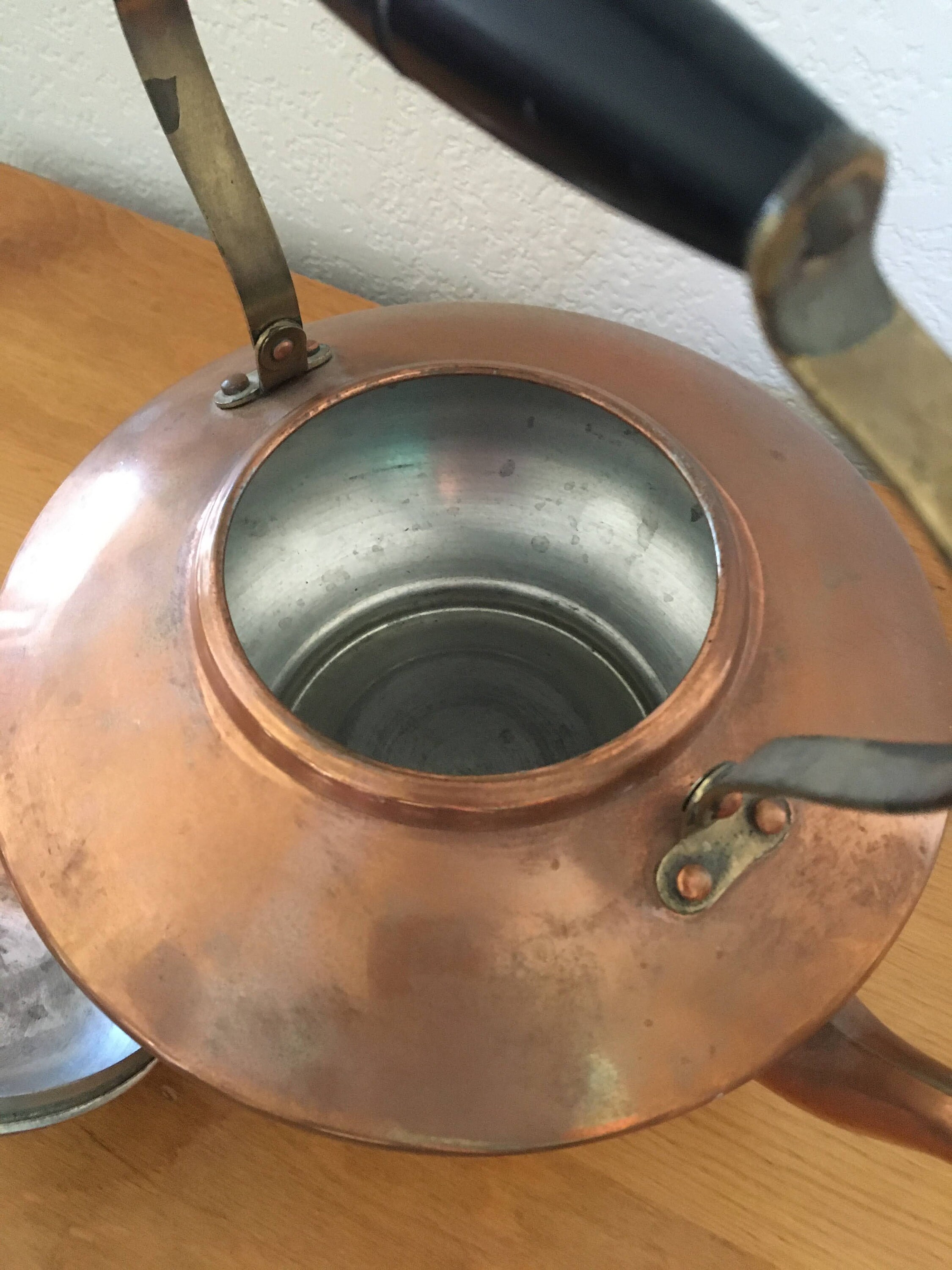 Vintage Copper Aladdin Tea Kettle, Black Handle, Made in Portugal - Etsy