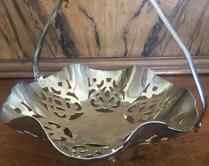 Ornate Solid Brass Basket With Handle Ornate Legs, Vintage Brass Decor ...