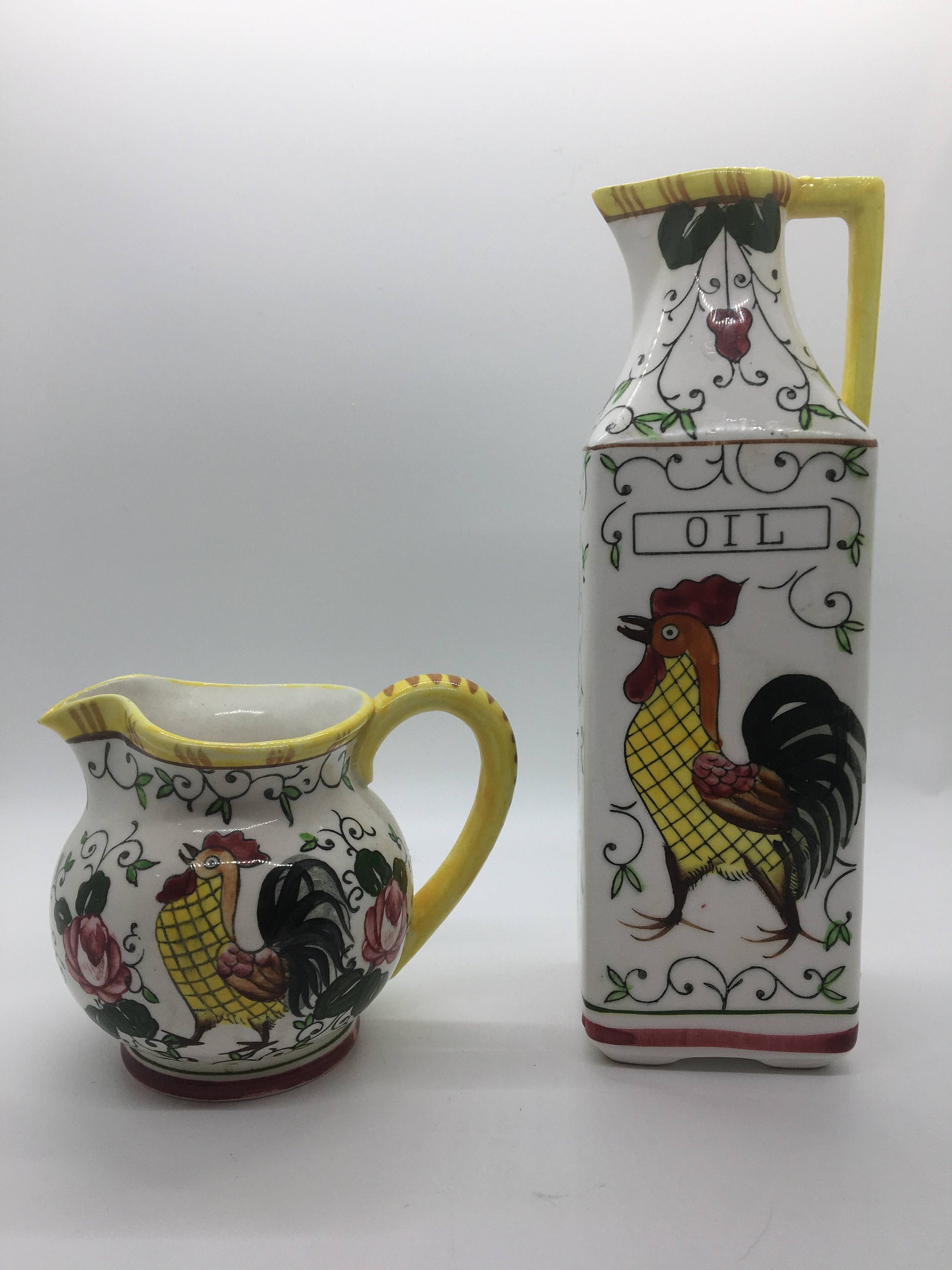 Salt & Pepper Shakers UCAGCO Roosters and Roses Condiment Set Dining ...