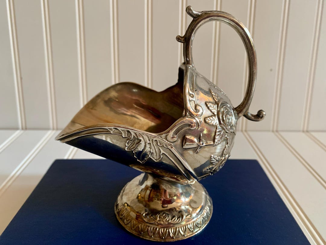 Silver Plate Sugar Scuttle ~ Fancy Candy Mint Nut Dish Server ~ Sugar ...