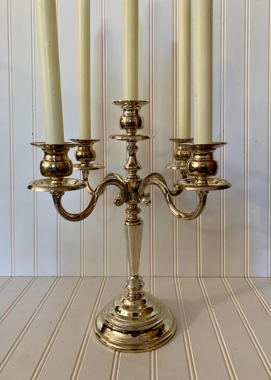 Godinger Silver Art Silver Plated Candlelabra-silver Plated 5 Taper ...