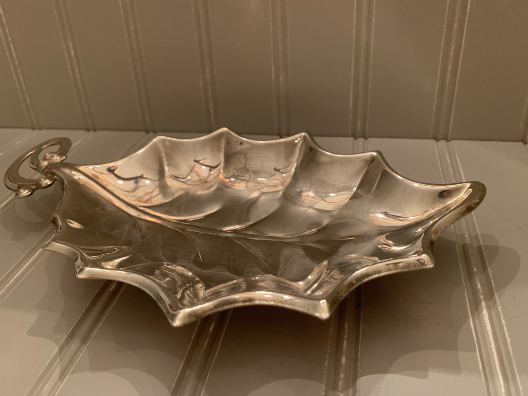Vintage Footed Hugo Silver Plated Holly Leaf Trinket Tray Candy Dish - Etsy
